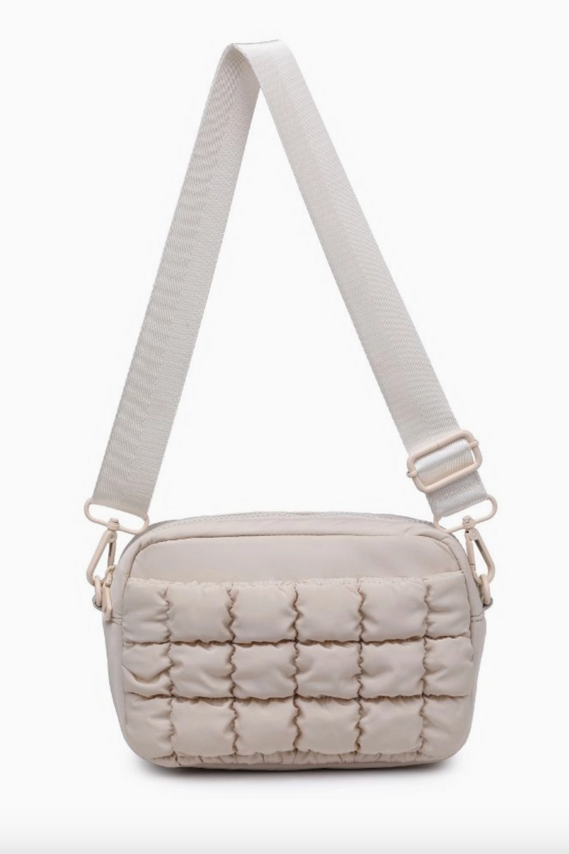 Nylon Puffer Crossbody - beige – Kick Rocks Studio